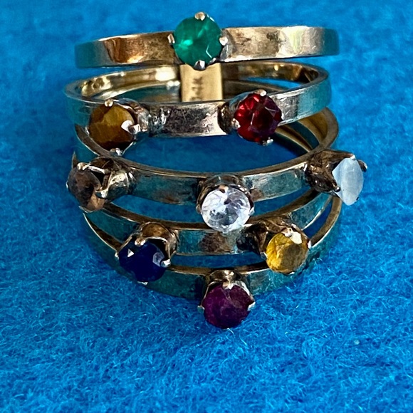 Jewelry | Vintage 14k Multi Gem Stacking Ring | Poshmark